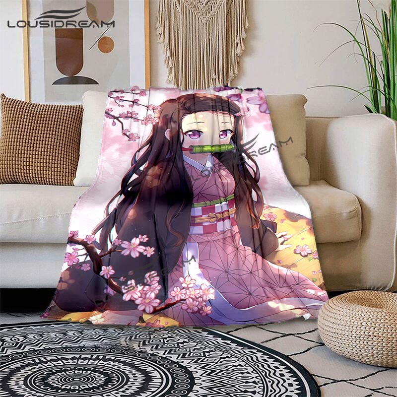 Nezuko Demon Slayer Anime Blanket Cartoon HD Double Mattress Aldult ...