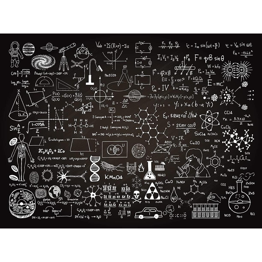 5x3ft Mandala Theme Backdrop Education Science Formulas On Chalkboard ...