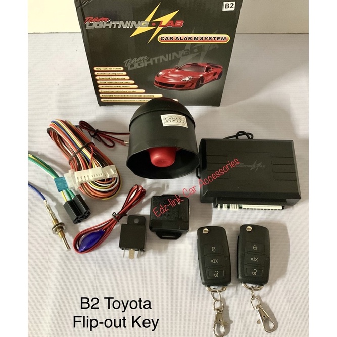 Car Alarm System Lightning Lab Alarm B2 with Flip out key Remote for ...