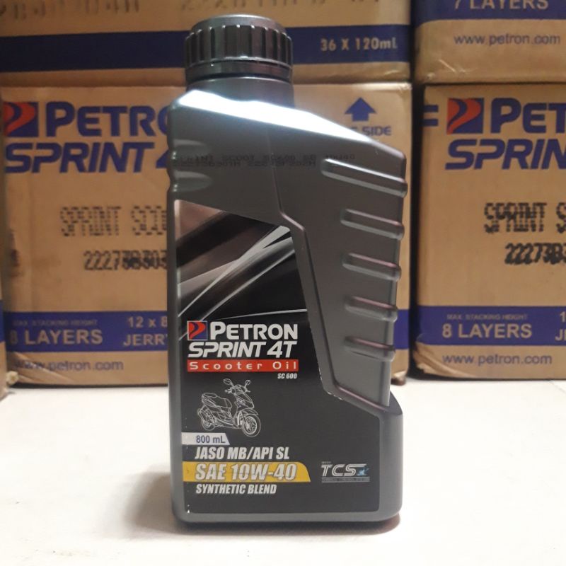 PETRON SPRINT 4T SC600 SCOOTER OIL SYNTHETIC BLEND SAE 10W-40 (800ml ...