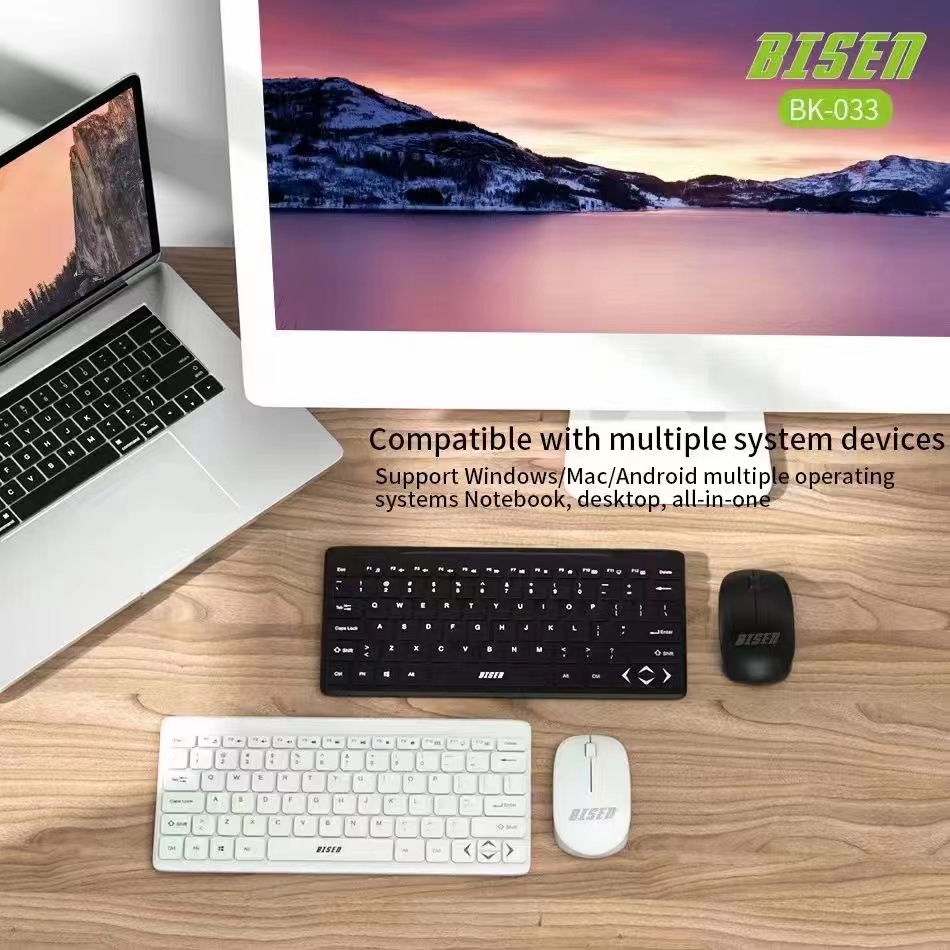 BISEN BK-033 Wireless Keyboard And Mouse Use Within 10 Meters Anti ...