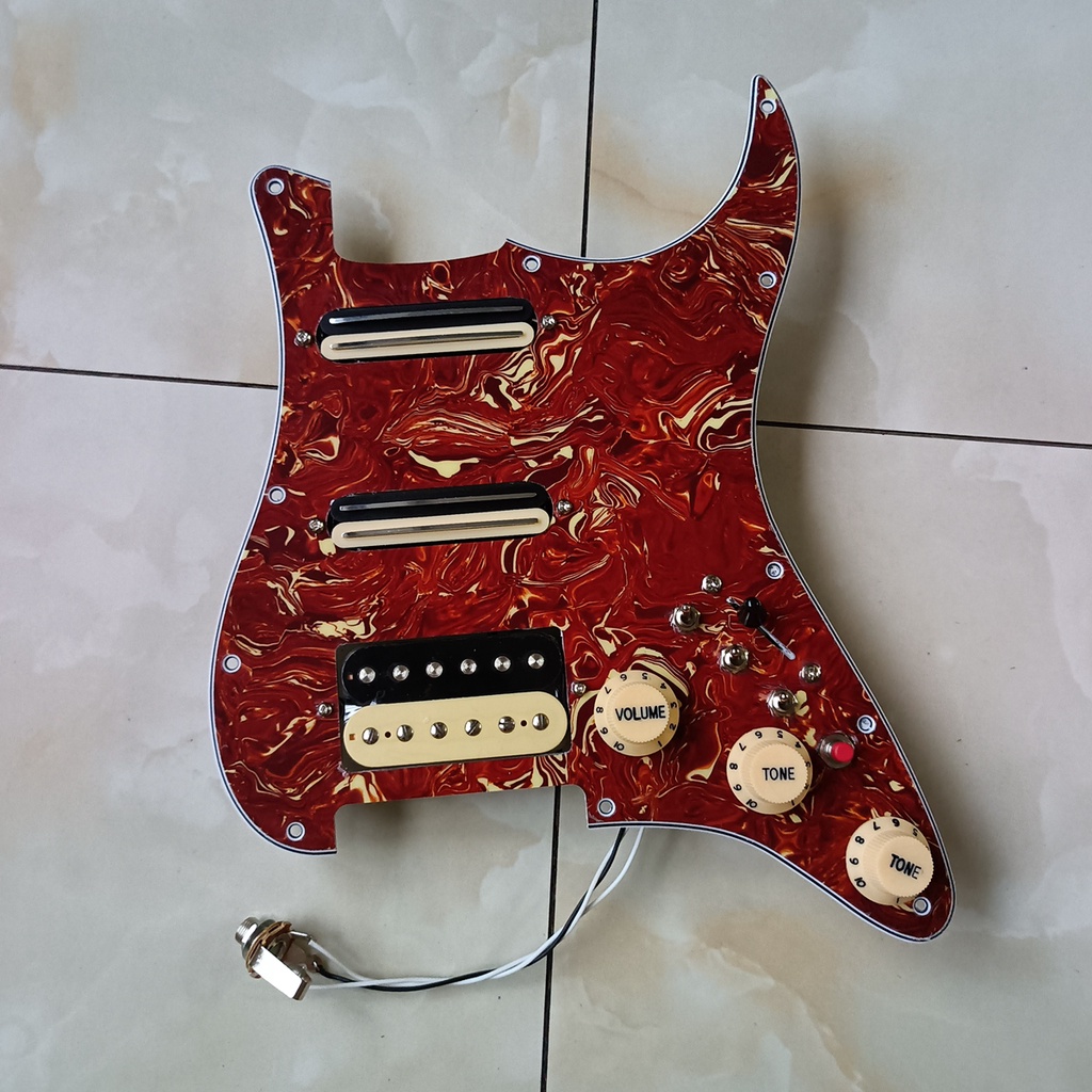 SSH Prewired Strat Pickguard Set Multifunction Switch Zebra Mini ...