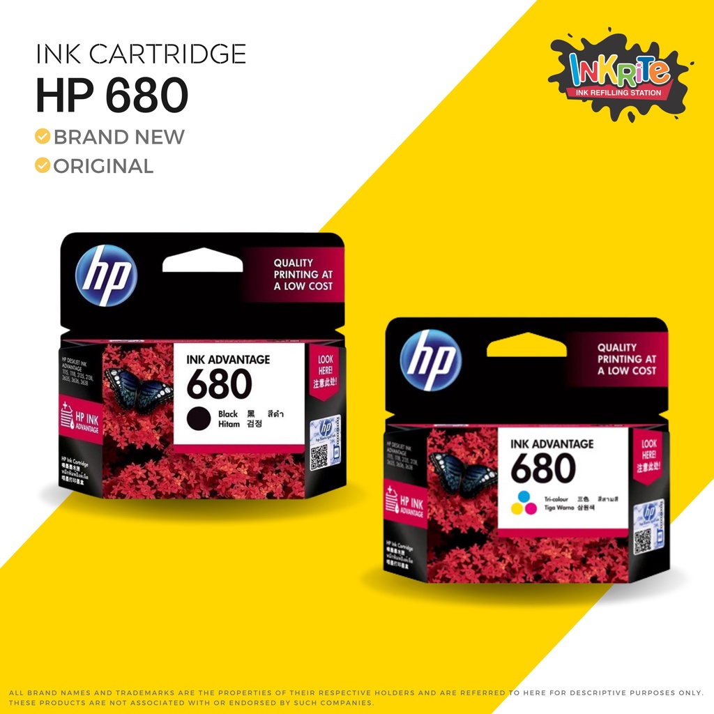 Original Genuine HP 680 Ink Cartridge for HP 1110 1115 2130 2135 3630 ...