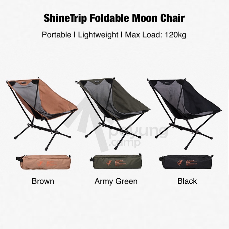 SHINETRIP Ultralight Foldable Camping Mesh Moon Chair Portable Fishing ...