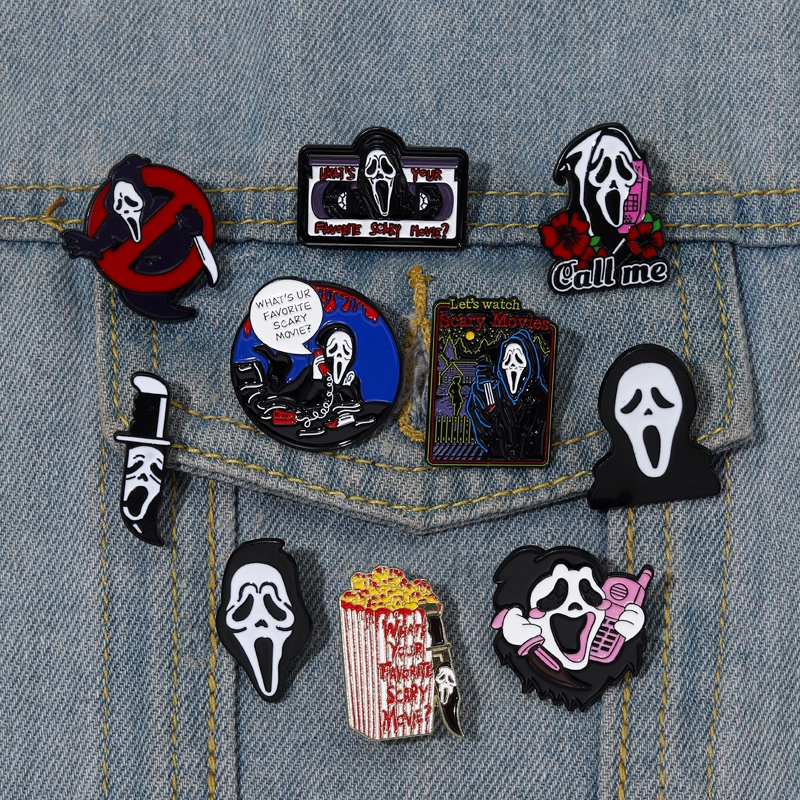 What's Your Favorite Horror Movie? Backpack Badge Grimace Brooch Horror ...