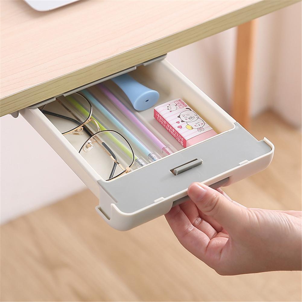 Hidden Drawer Type Organizing Box Under Desk Drawer Punch Free Under ...