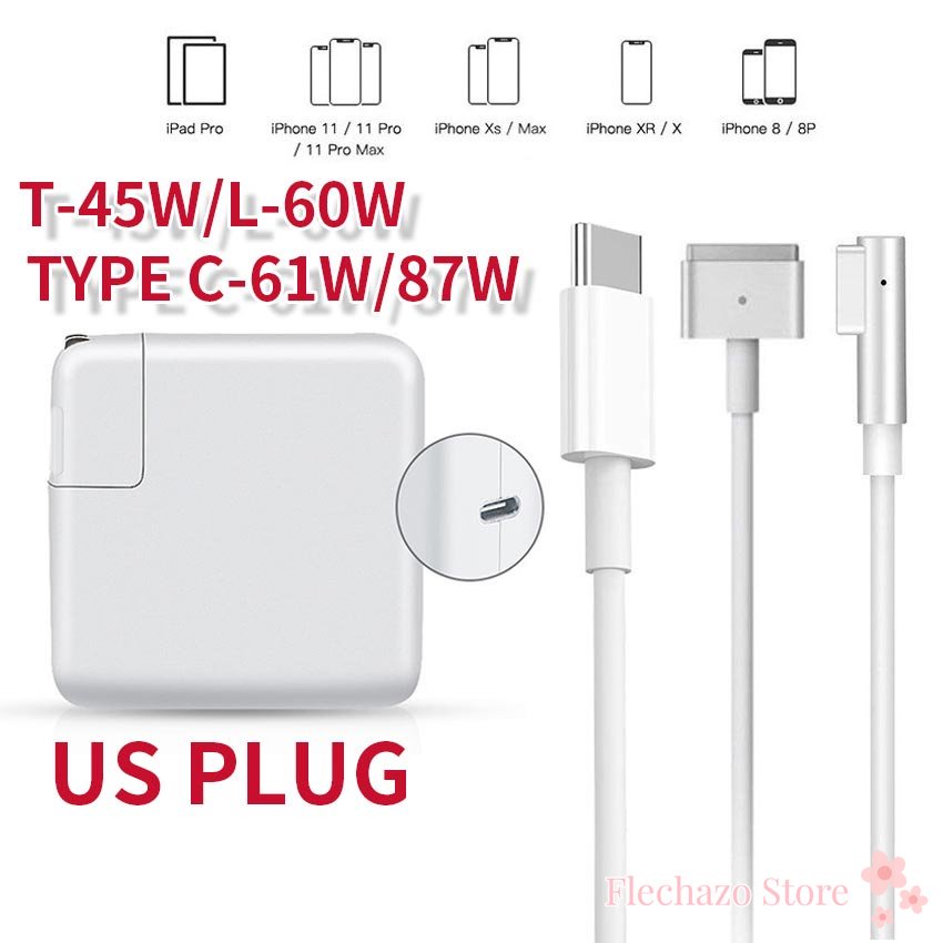 45W/60W/61W/87W Type-C T-tip L-tip Laptop Charger Power Adapter ...