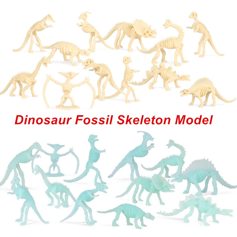 Mini Jurassic Dinosaur Fossil Skeleton Model T-REX Velociraptor ...