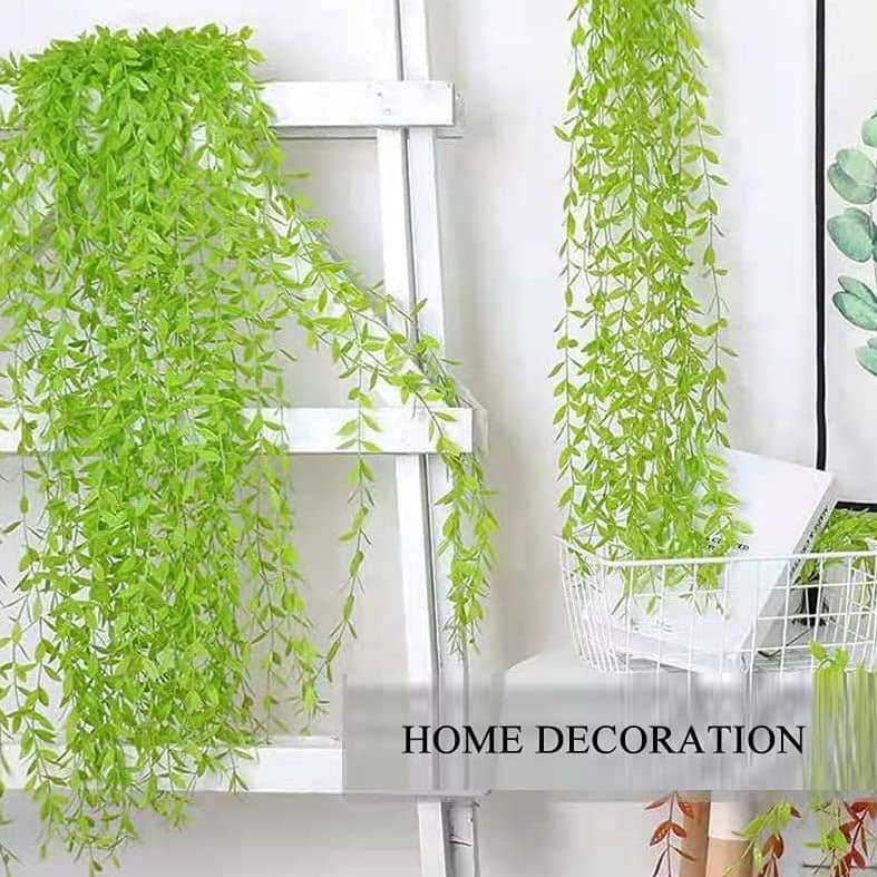 Artificial Hanging Vine Weeping Willow Plastic Greenery Leaves for ...