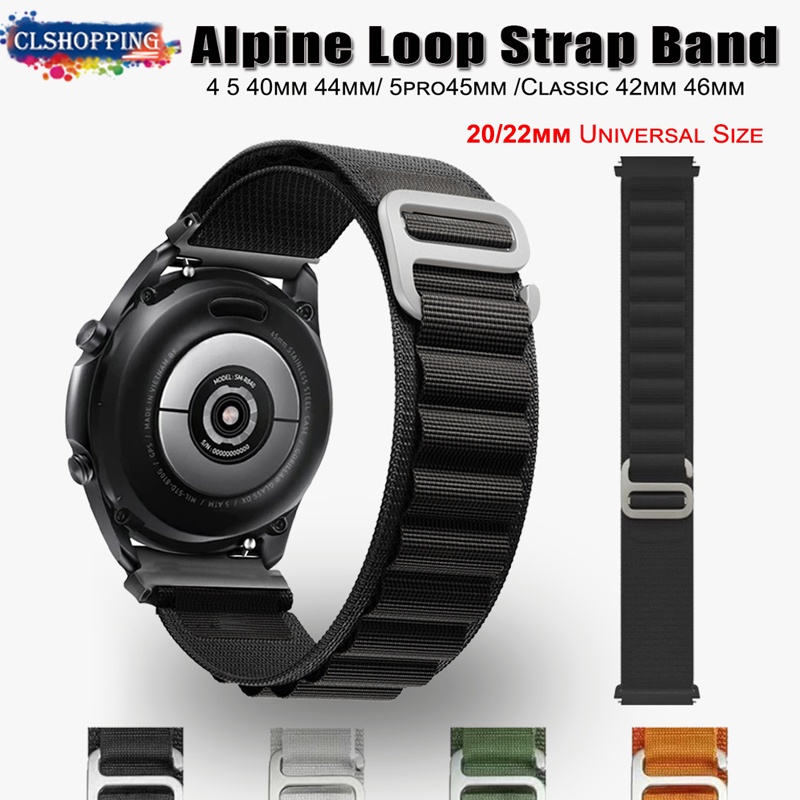 20mm 22mm Alpine Loop Strap for Samsung Galaxy Watch Active 2/Gear S3 44mm 40mm Nylon Elastic ...