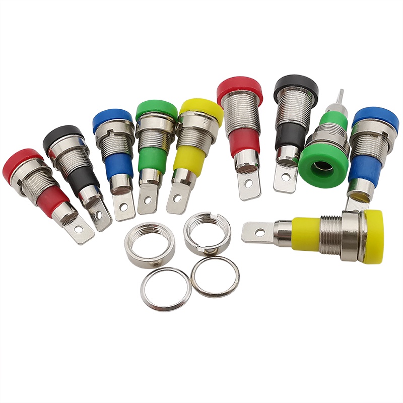 5Pcs 4mm Banana Socket Female Jack Panel Mount Binding Post Adapter for ...
