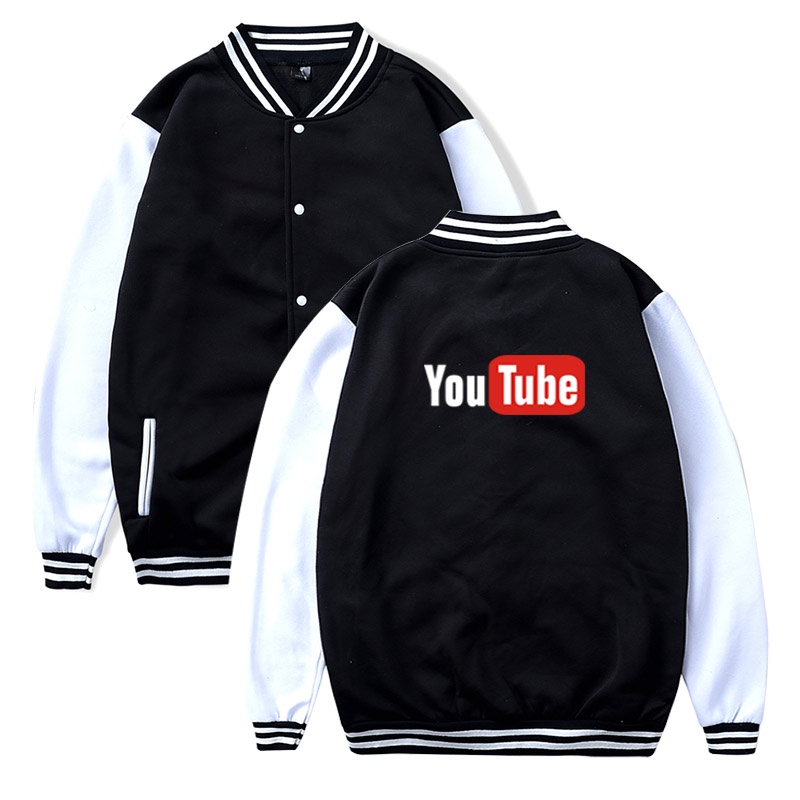 Youtube Men & Women Cotton Baseball Jacket Loose Design Unisex ...
