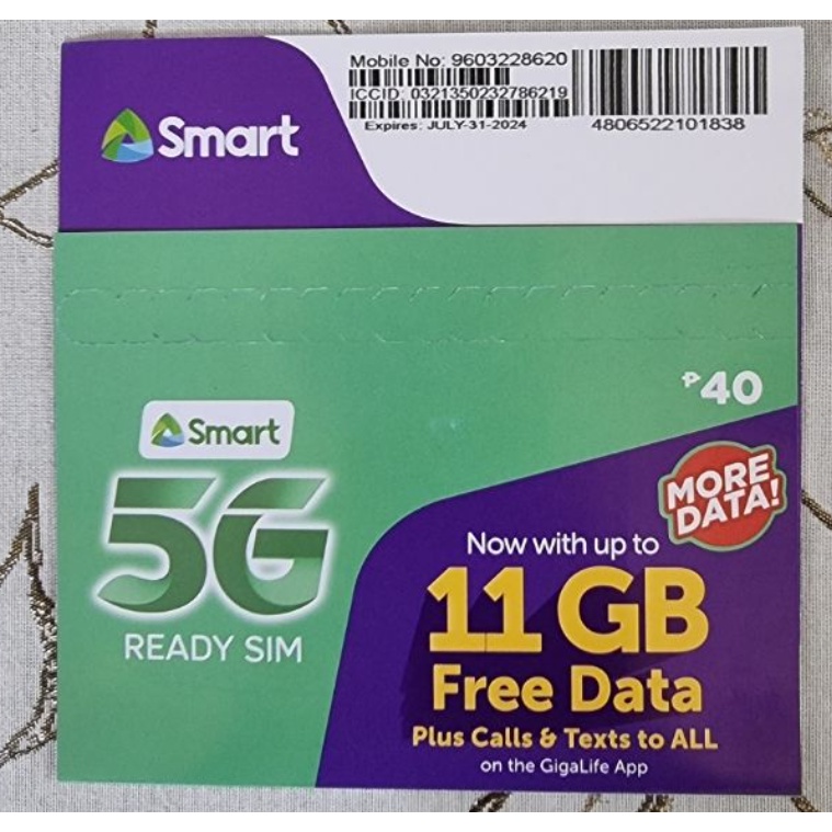 Smart sim card 5G LTE sim card prepaid tri-cut sim card | Shopee ...