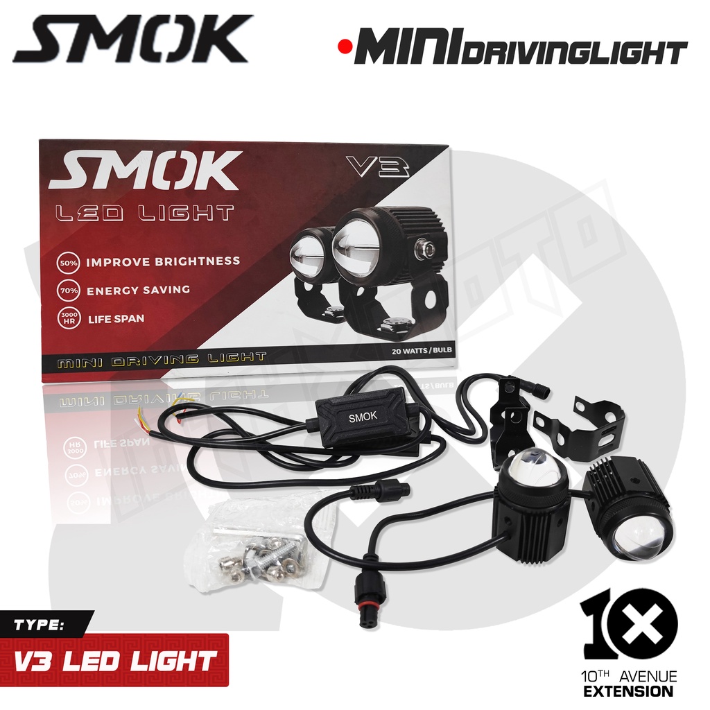 10THX SMOK V3 Mini Driving Light LED Light Universal for Motorcycle | Shopee Philippines