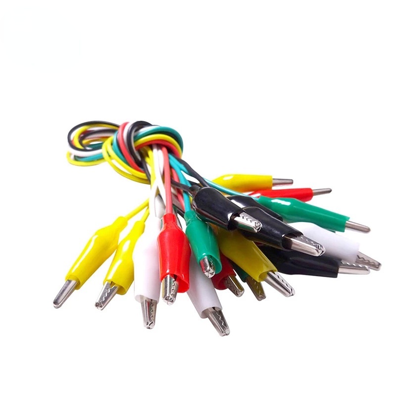 Double Head With Cable 10 Small Color Alligator Clip Test Power Cords ...