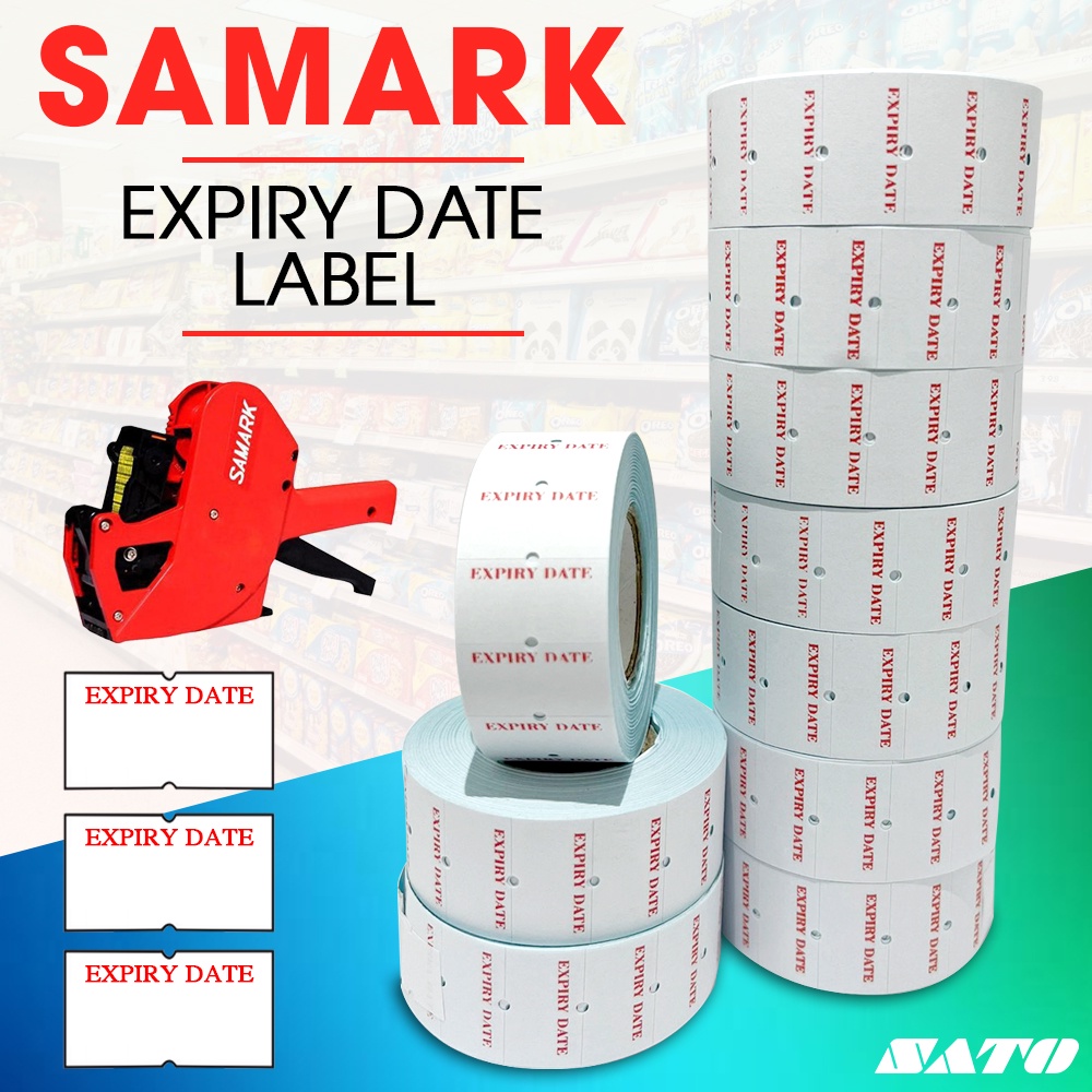 Sato Samark Label With Print "Expiry Date" 10 Rolls/Pack | Shopee ...