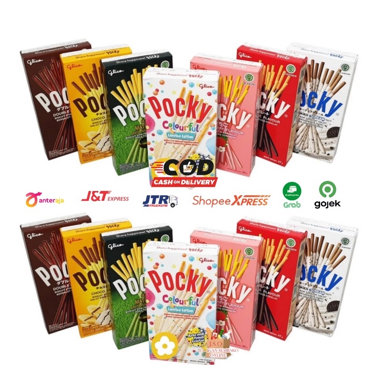 (JSO) Pocky GLICO Stick Chocolate ALL Variants GLICO PRETZ / Strawberry ...