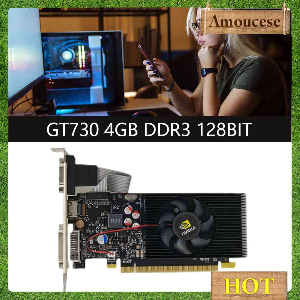 GT730 4GB DDR3 Graphics Cards HDMI-Compatible+VGA+DVI Video Card for ...