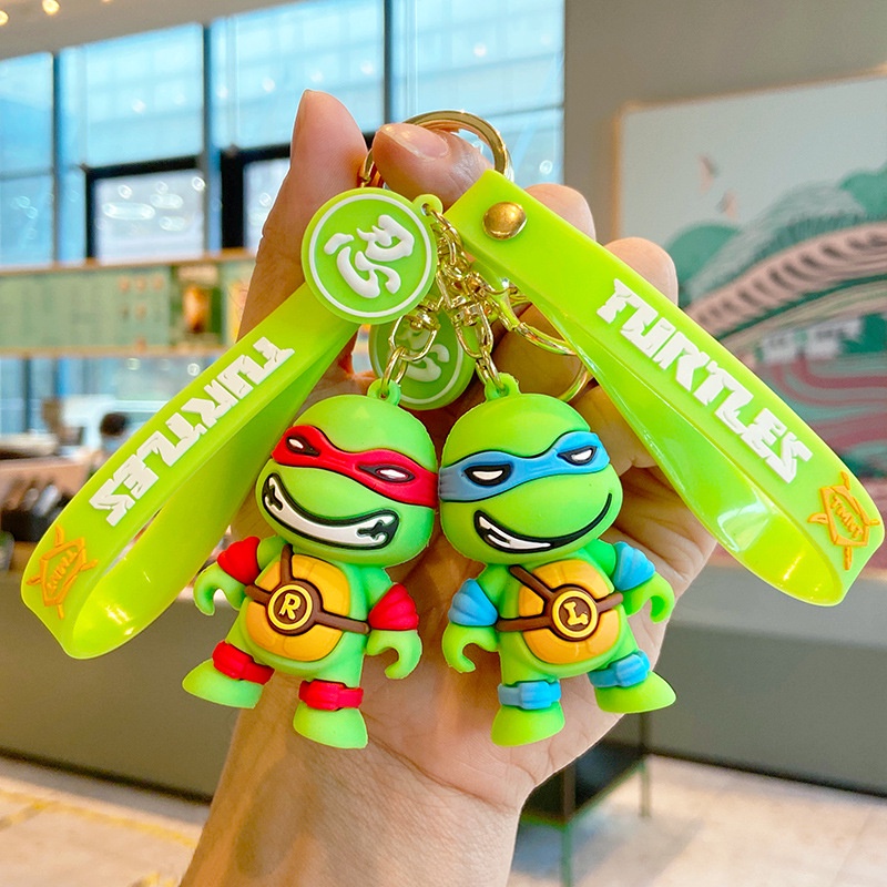 Ninja God Turtle Keychain Japanese Anime Doll Pendant Cartoon Key Ring ...
