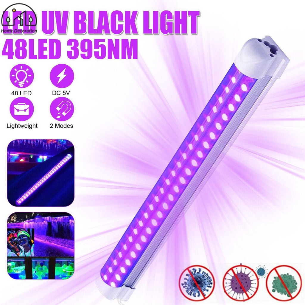LED UV Strip Tube Light Ultraviolet Light Bar USB 10W 48LED Black Light ...