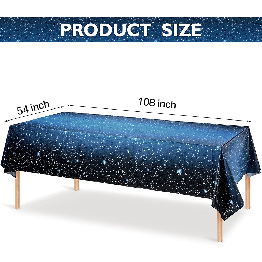 Space Tablecloth Starry Night Decorations Plastic Galaxy Table Cover ...