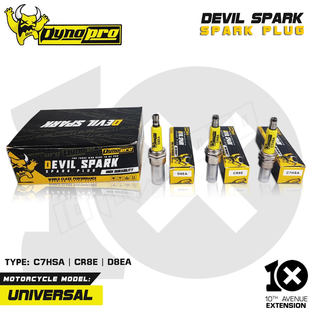10thX DynoPro Devil Spark Plug Electroide Nickel Alloy for Motorcycle ...