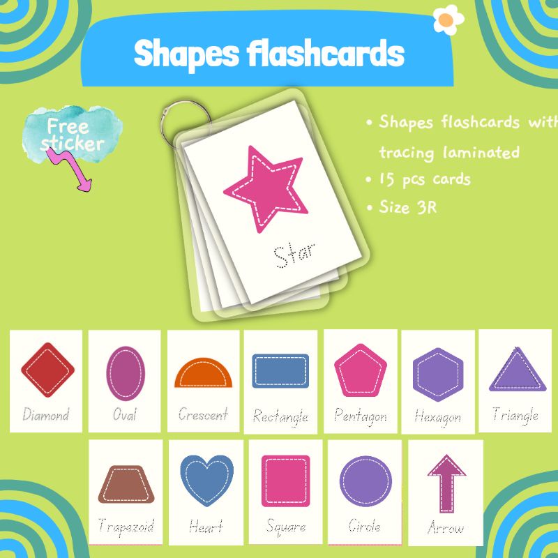 Shapes tracing flashcards laminated | Shopee Philippines