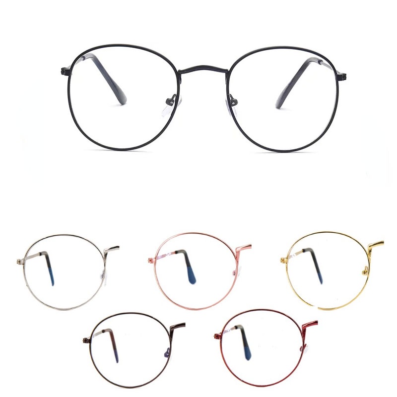 Anti-Radiation Women's Classic Oval Eyeglasses Metal Eyeglasses Frame ...