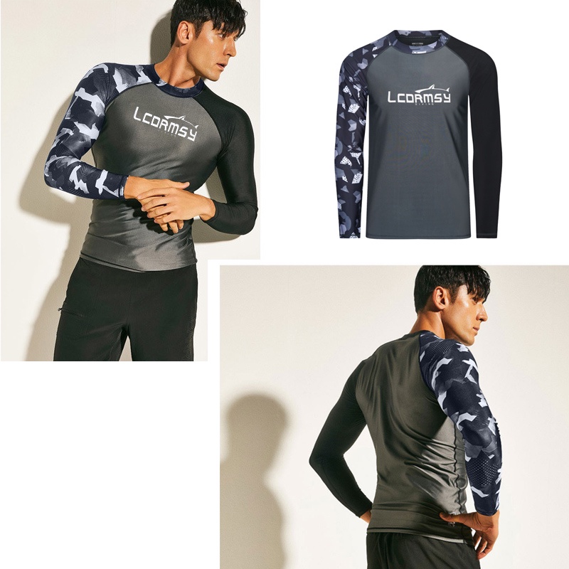 KBK Long Sleeve Rushguard SwimSuit Fit Compression Rash Guard Gym ...