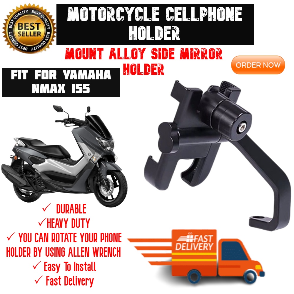 NEW! TP Yamaha NMAX 155 Motorcycle Cellphone Holder Mount Alloy Holder ...