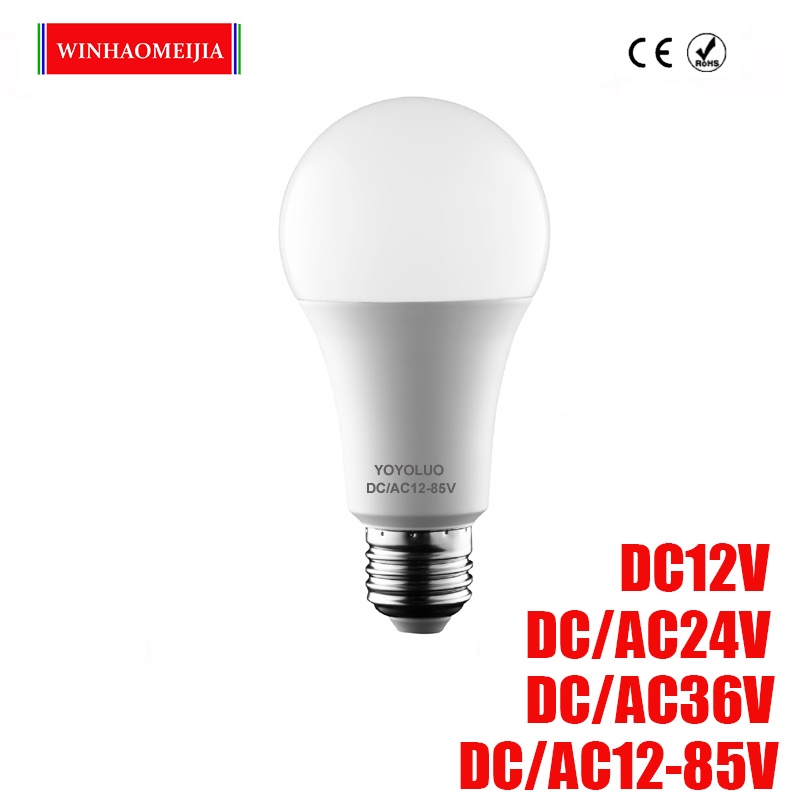 LED Bulbs DC/AC 12V 24V 36V 48V E27 6W 9W 12W 15W LED Lamp 6500K SMD ...