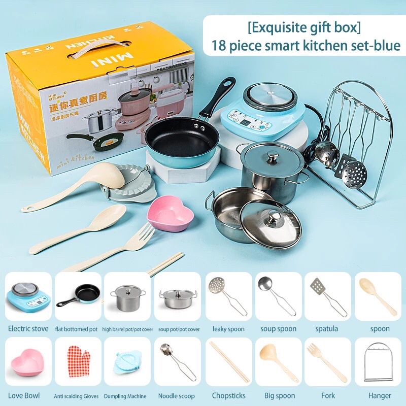 Happy Real mini kitchen set that can cook | Shopee Philippines