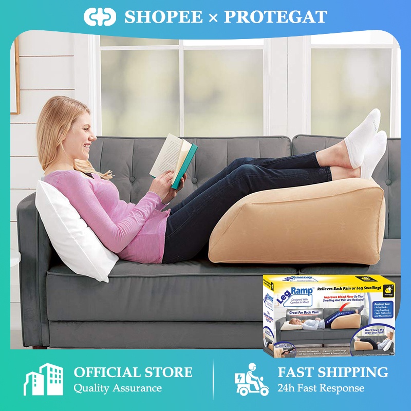 【Protegat】Inflatable Bed Wedge Pillow Leg Ramp Pillow Footrest Mat ...