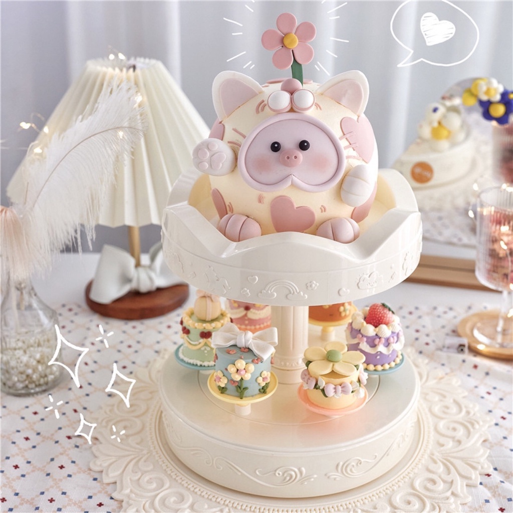 Automatic Carousel Cake Stand Turntable Base Turntable Electric Double ...