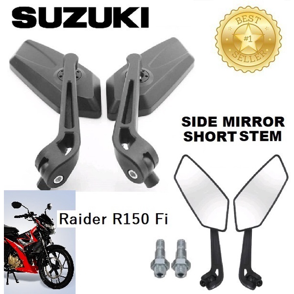SUZUKI Raider R150 Fi - Motorcycle Side Mirror Short stem Color Black ...