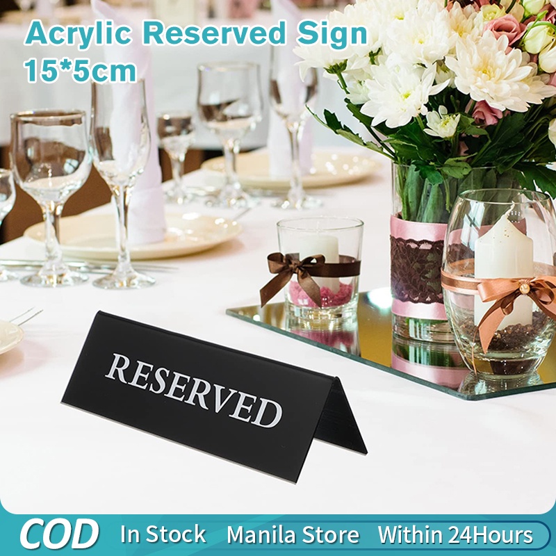 Acrylic Reserved Table Sign 15*5cm Guest Reservation Table RESERVED ...