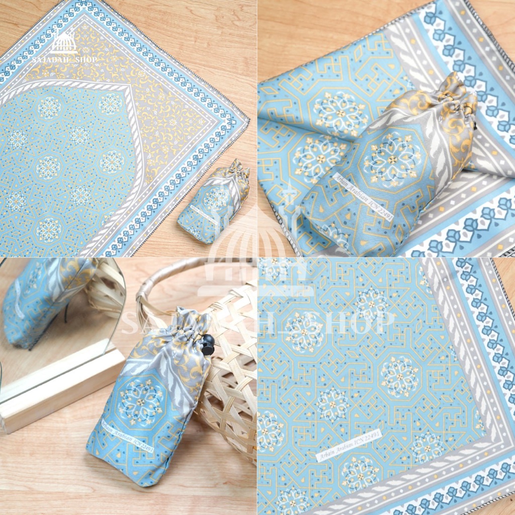 Travel Prayer Mat with Arbain Arabian Motif Travel / Hajj / Umrah ...