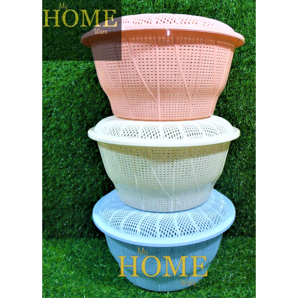 Big Plastic Basket Strainer/Drainer with Cover (Pastel Colors) (random ...