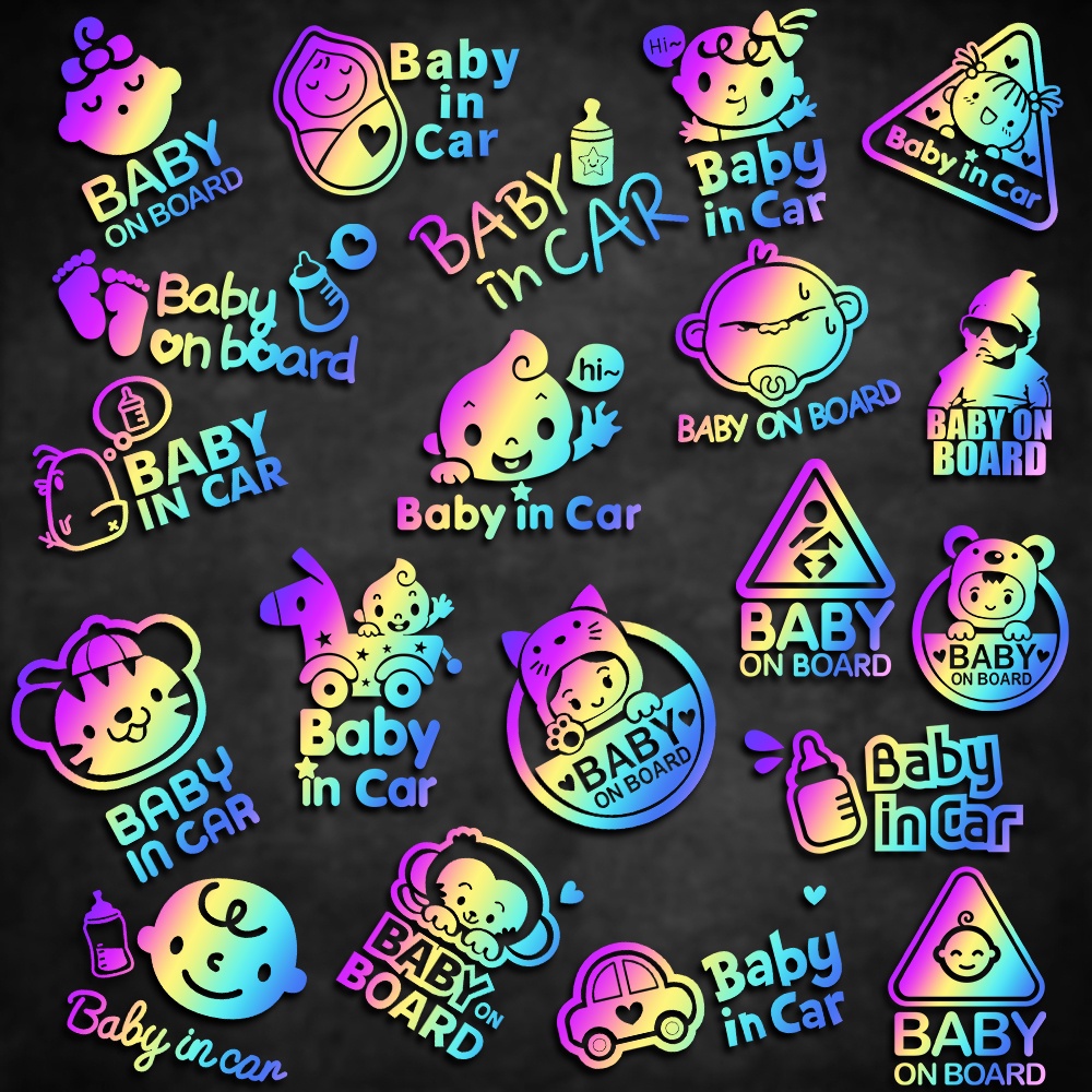 Baby on Board Sticker for Car Reflective Laser Baby Stickers Warning ...