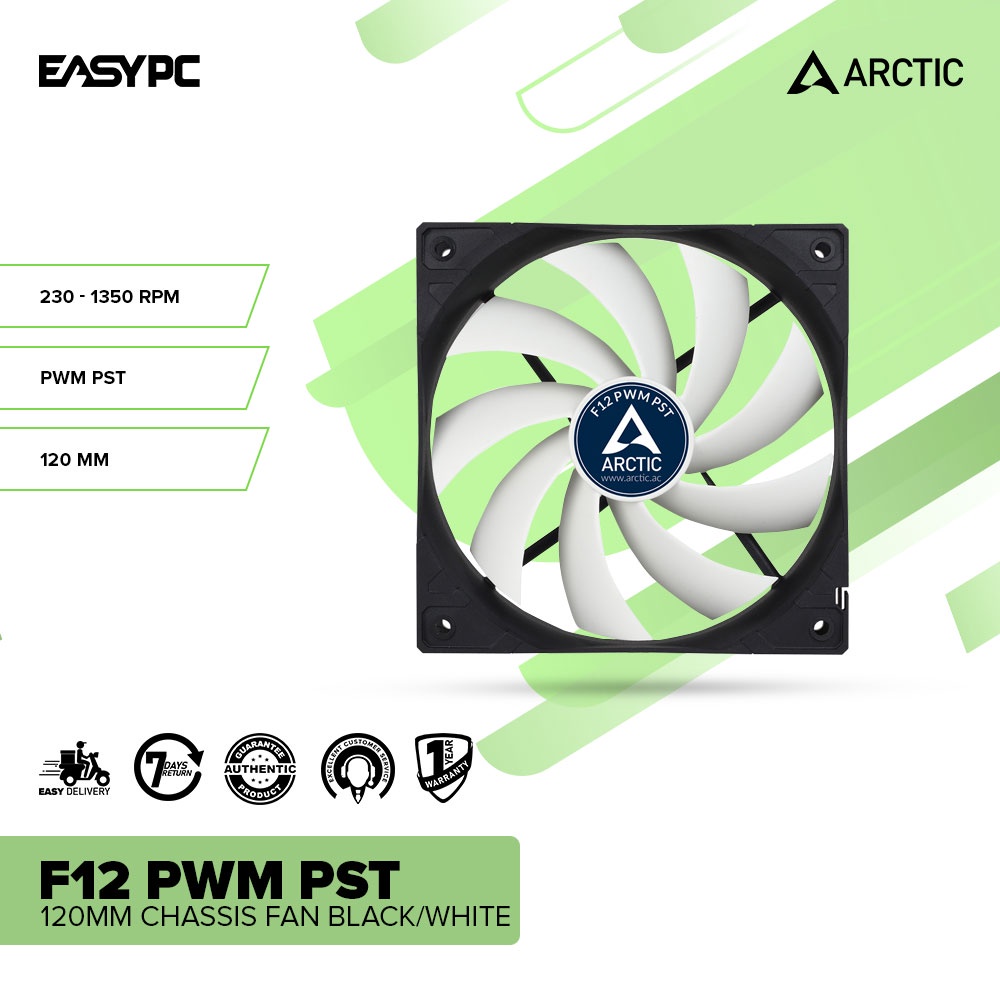 EasyPC | Arctic F12 PWM PST 120mm Black/White, White/White, Black/Black ...