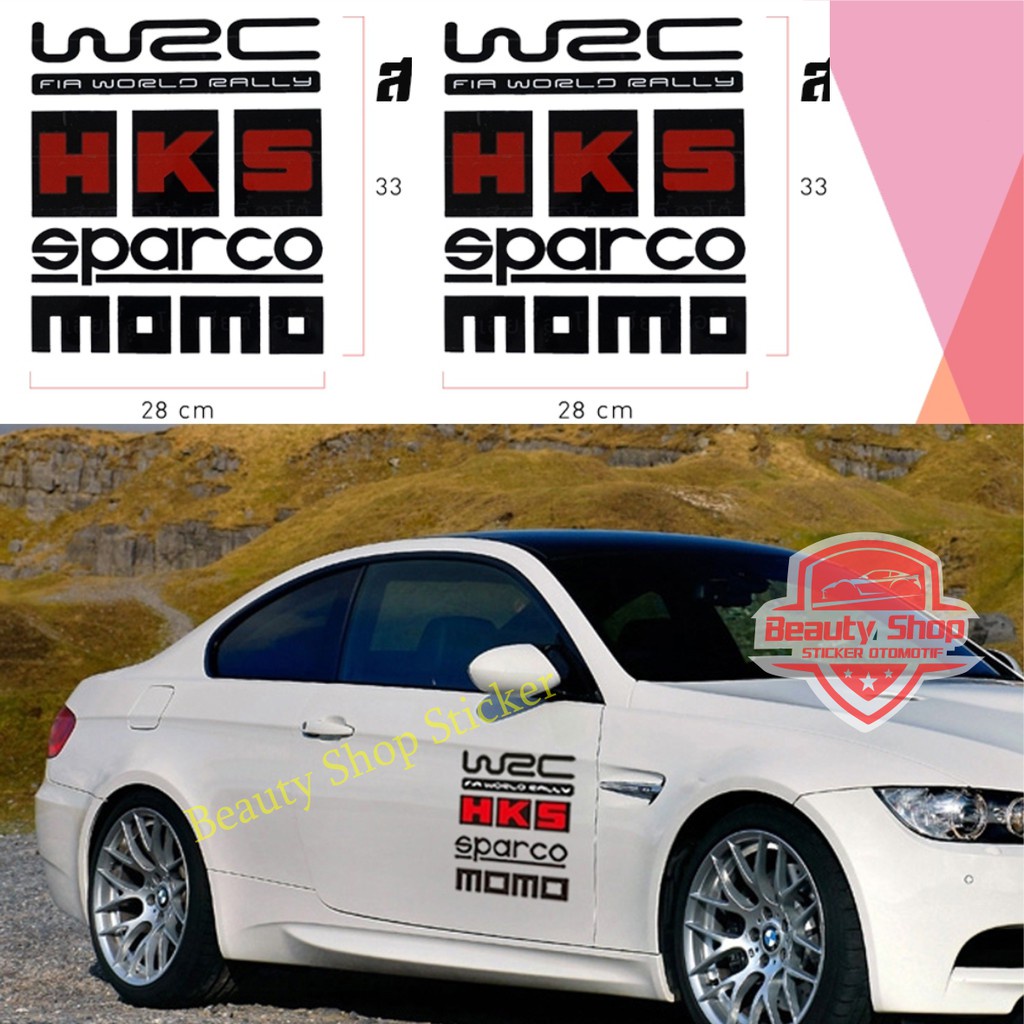 Car sticker set racing wrc momo hks set car sticker wrc racing sedan ...
