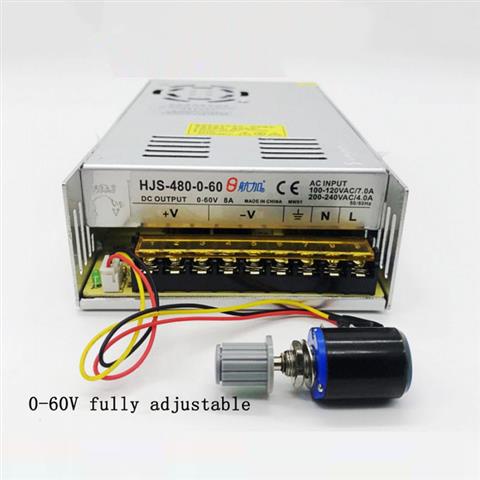 AC110V220V To 0-60V 8A 0-480W Adjustable DC Regulated Switching Power Supply HJS-480-0-60 ...