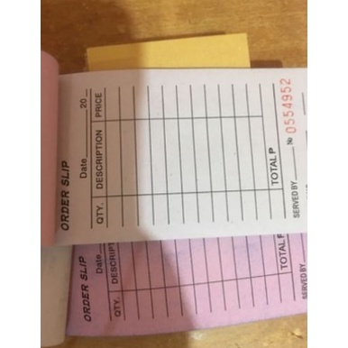 Order Slip Restaurant Receipt Quality Paper Carbon | Shopee Philippines