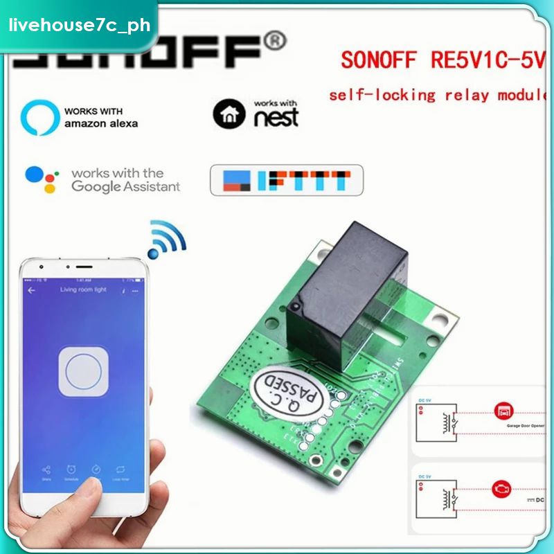SONOFF Switch Relay Module RE5V1C Wifi Switch 5V DC Wireless Switches ...