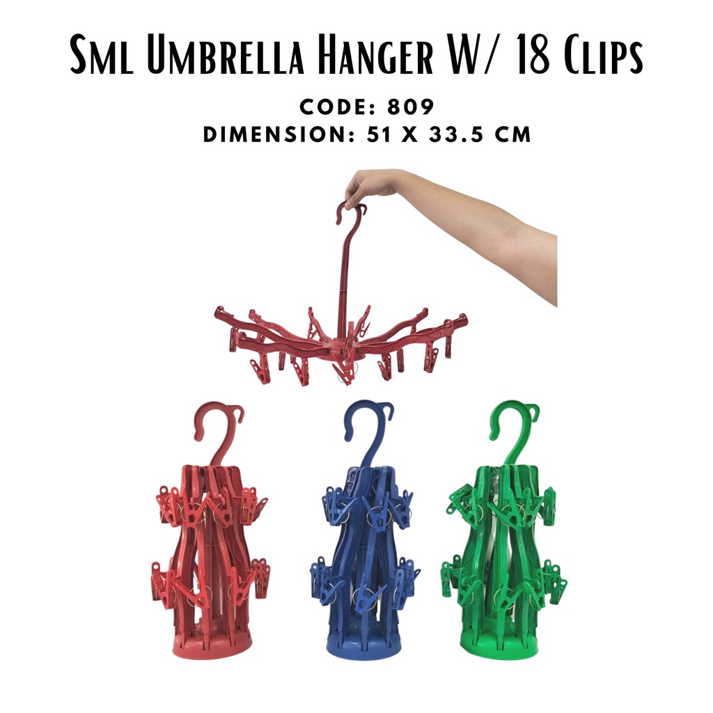 UMBRELLA HANGER WITH 18 SMALL CLIPS/ BILOG NA SIPITAN/ROUND CLIP HANGER ...