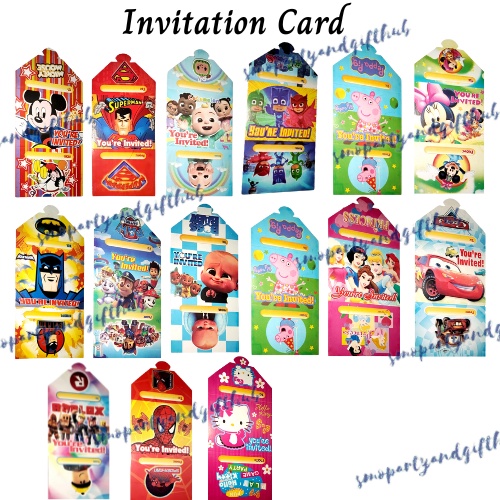 Character Invitation Card 10pcs| Cartoon Happy Birthday Party Supplies ...