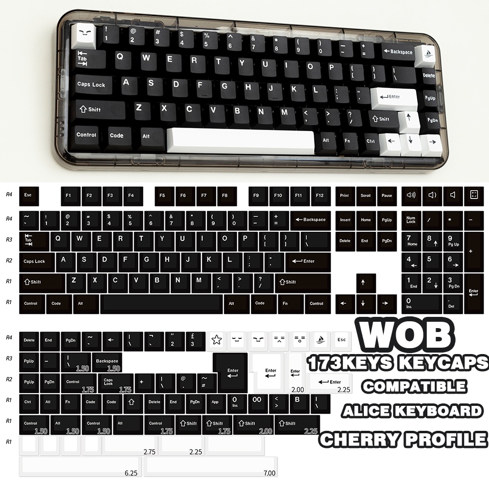 ABS BOW Keycaps 173keys Cherry Profile Compatible Gateron Cherry MX ...