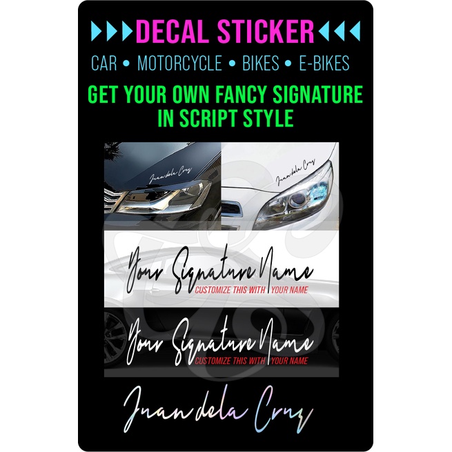 Your Signature Name-Script Style Customization Decal Sticker for ...