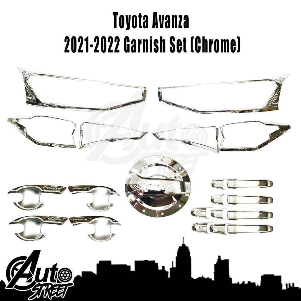Toyota Avanza 2021-2022 Garnish Combo Set (Chrome) | Shopee Philippines