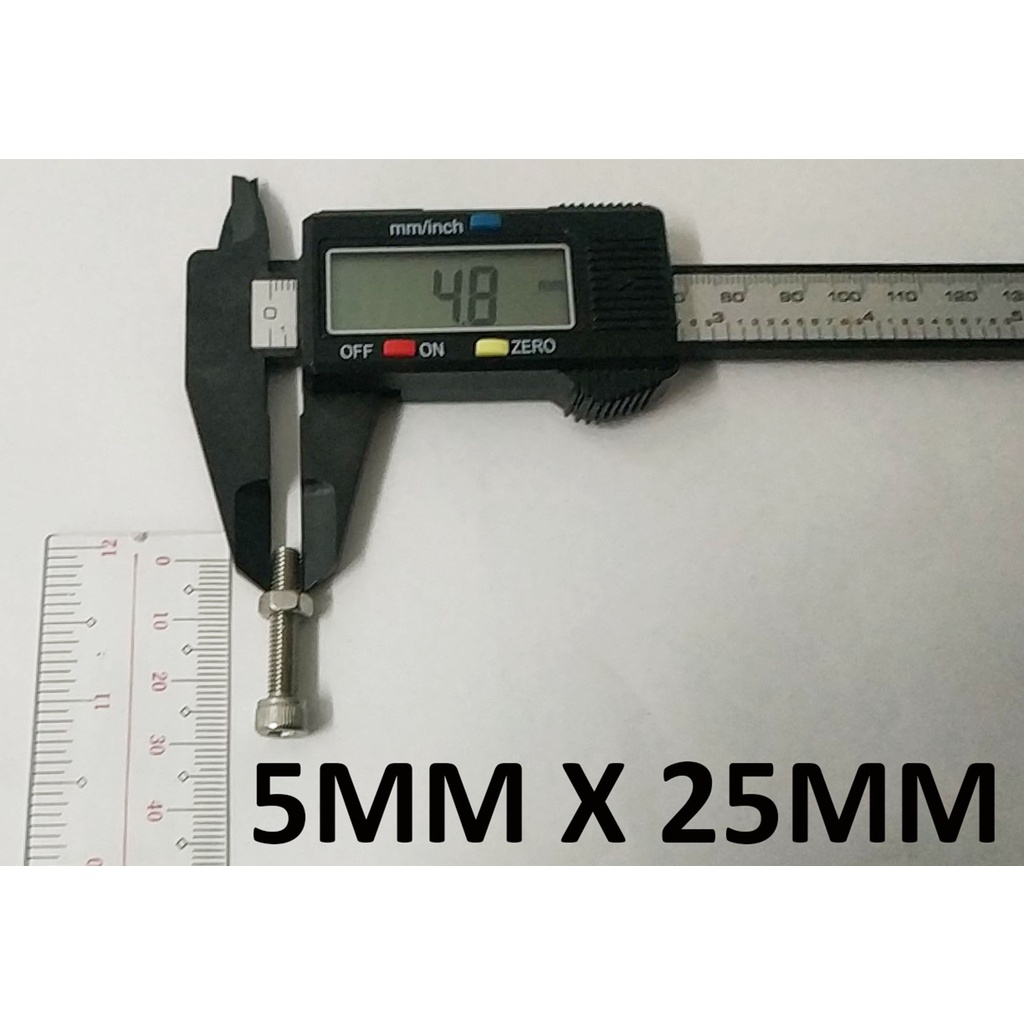 SS ALLEN BOLT 5MM X 25MM WITH 1 PIECE NUT STAINLESS STEEL | Shopee Philippines